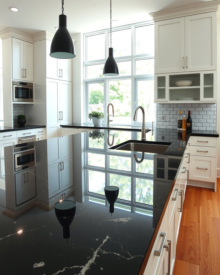 30 Sleek Black Granite Countertop Kitchen Designs for Luxury