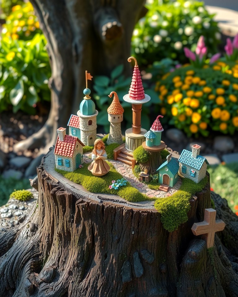 25 Tree Stump Fairy Garden Ideas for Enchanting Spaces