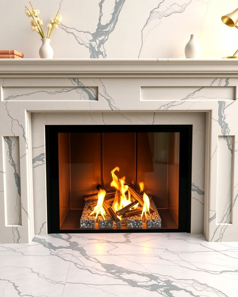 25 Quartz Fireplace Surround Ideas for a Sleek Look