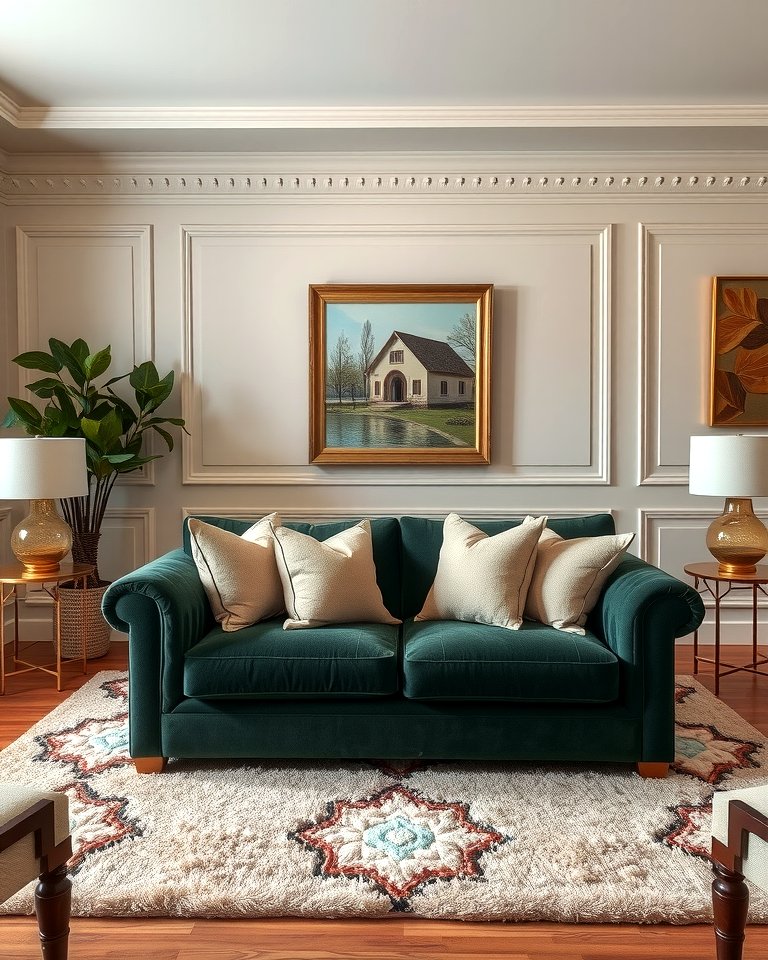 30 Rich Dark Green Living Room Designs for Cozy Elegance