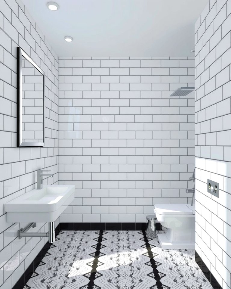 30 Elegant White Tile Bathroom Design Concepts