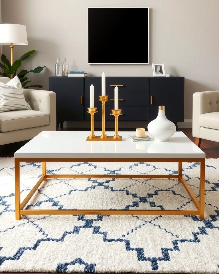 25 White and Gold Living Room Ideas for Elegance