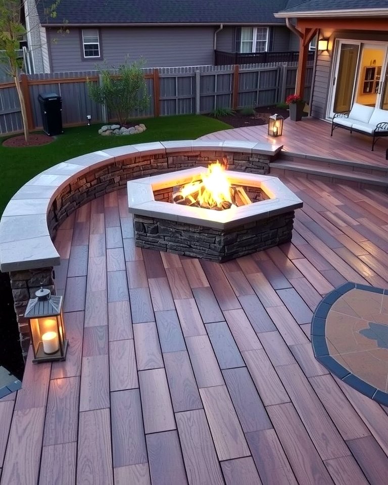 25 Stamped Concrete Patio With Fire Pit Ideas