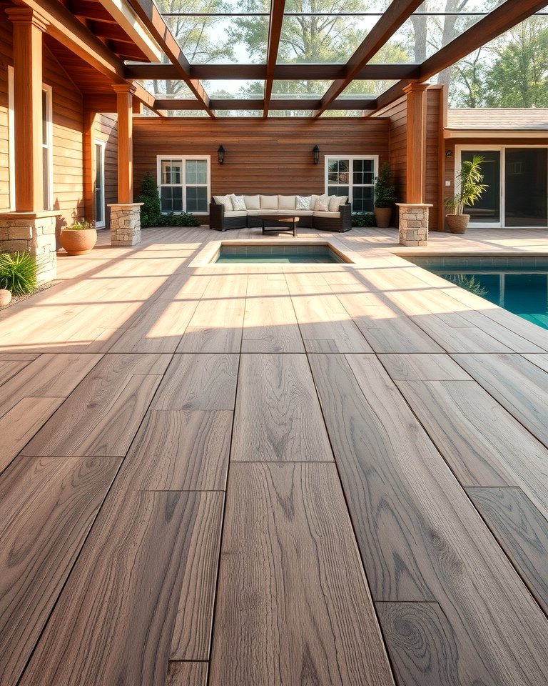 25 Stamped Concrete Pool Deck Ideas for Durability