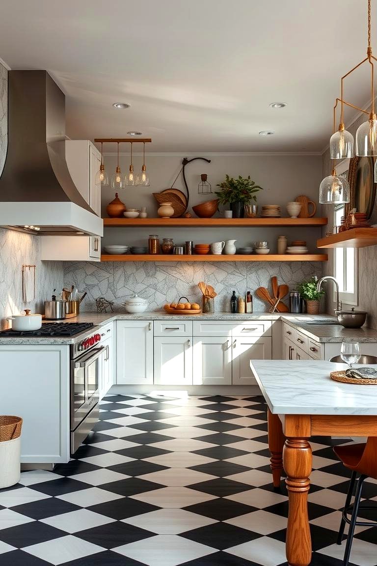 30 Kitchens with Checkered Floors: Retro-Inspired Designs