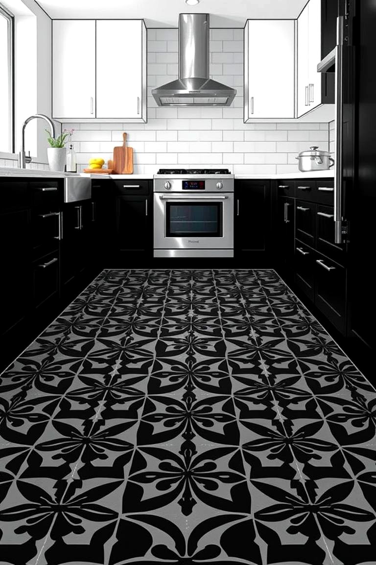 30 Sleek Black Floor Kitchen Ideas for Contemporary Designs