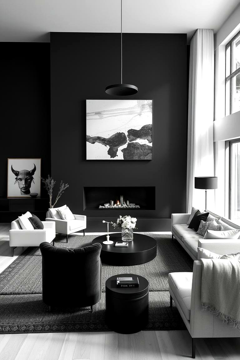 30 Bold Black Fireplace Ideas to Elevate Your Living Room