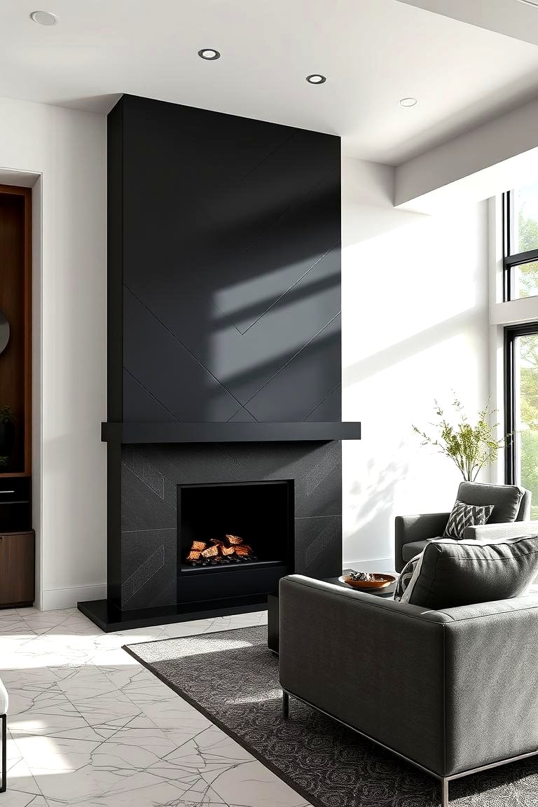 30 Bold Black Fireplace Ideas to Elevate Your Living Room