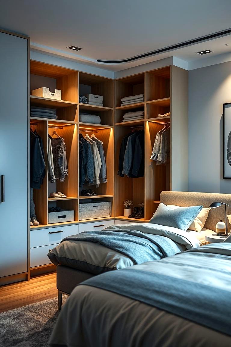 30 Space-Saving Built-In Wardrobe Ideas Around Your Bed
