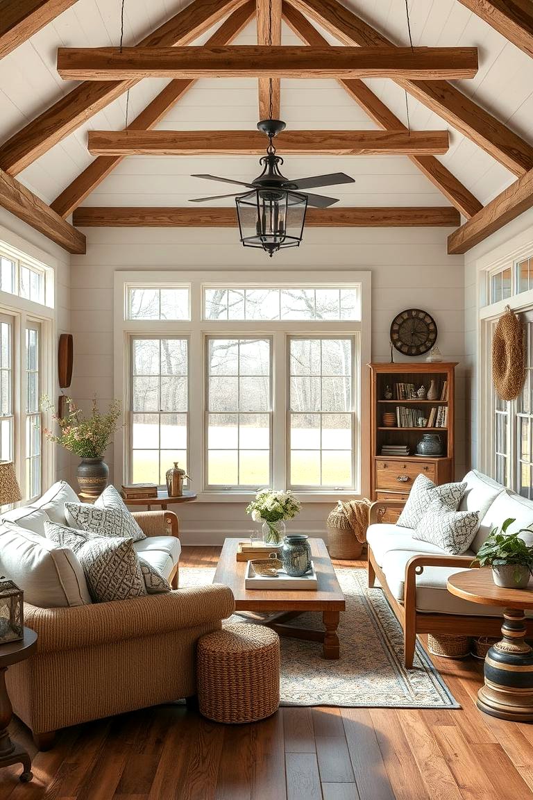 30 Farmhouse Sunroom Ideas for Cozy and Light-Filled Relaxation