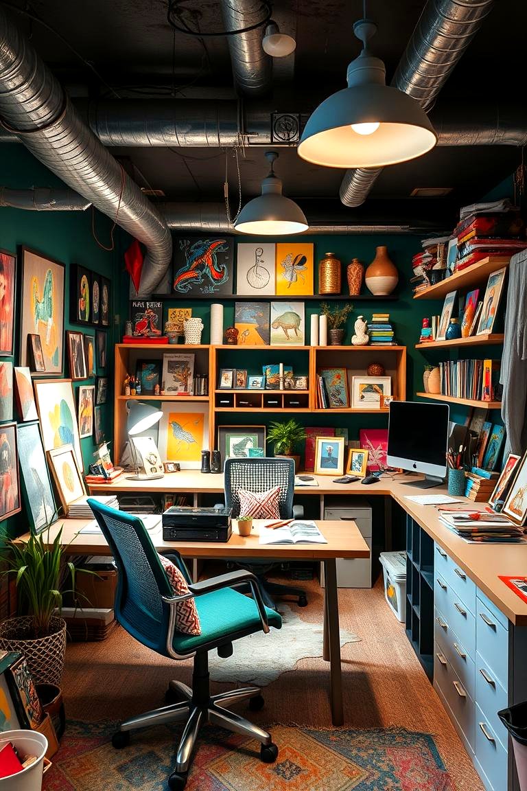 30 Basement Office Ideas for Productive Below-Ground Workspaces