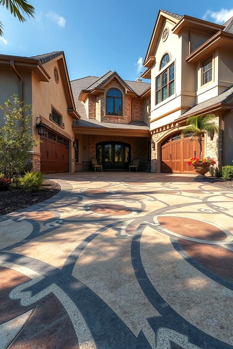 30 Durable Concrete Driveway Designs to Enhance Curb Appeal