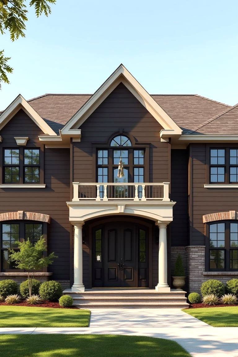 30 Brown Exterior House Color Ideas for Warm Curb Appeal