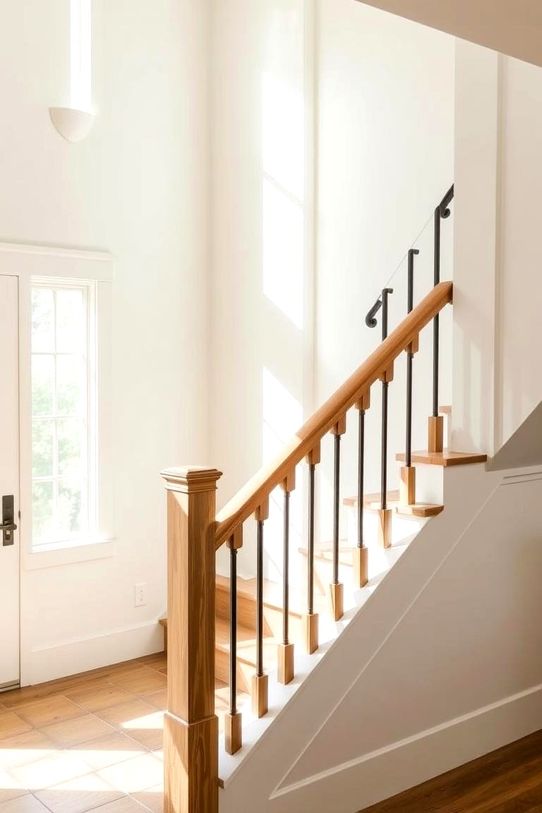 30 Rustic Farmhouse Stair Railing Ideas & Designs