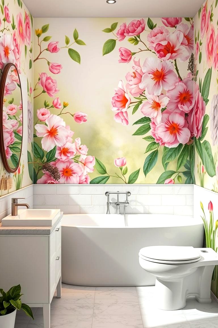 30 Bathroom Mural Ideas for Bold and Artistic Wall Designs