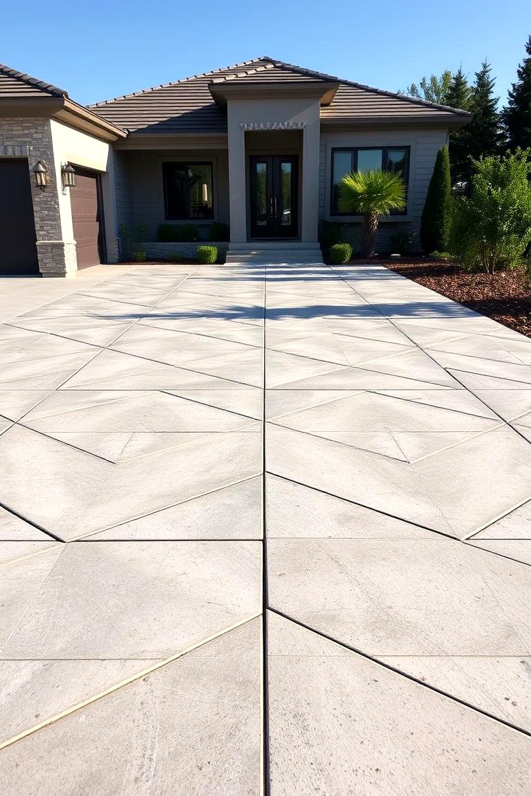 30 Durable Concrete Driveway Designs to Enhance Curb Appeal