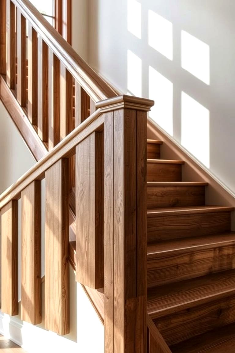 30 Rustic Farmhouse Stair Railing Ideas & Designs