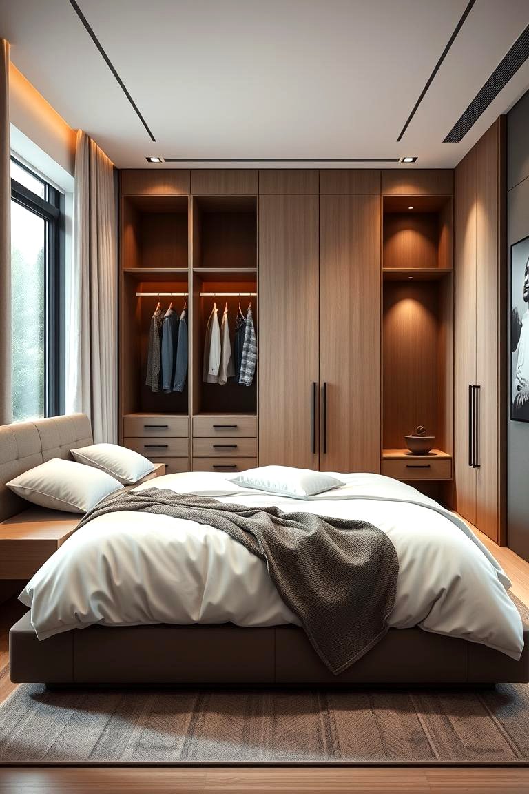 30 Space-Saving Built-In Wardrobe Ideas Around Your Bed