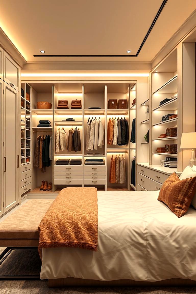 30 Space-Saving Built-In Wardrobe Ideas Around Your Bed
