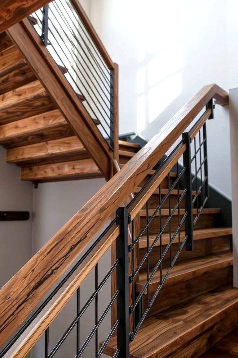 30 Wood Stair Railing Ideas for Warm Architectural Detail