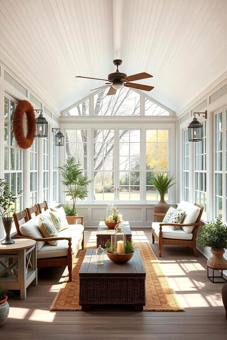 30 Farmhouse Sunroom Ideas for Cozy and Light-Filled Relaxation
