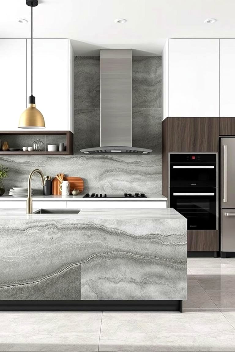 30 Industrial Chic Concrete Floor Kitchen Design Concepts