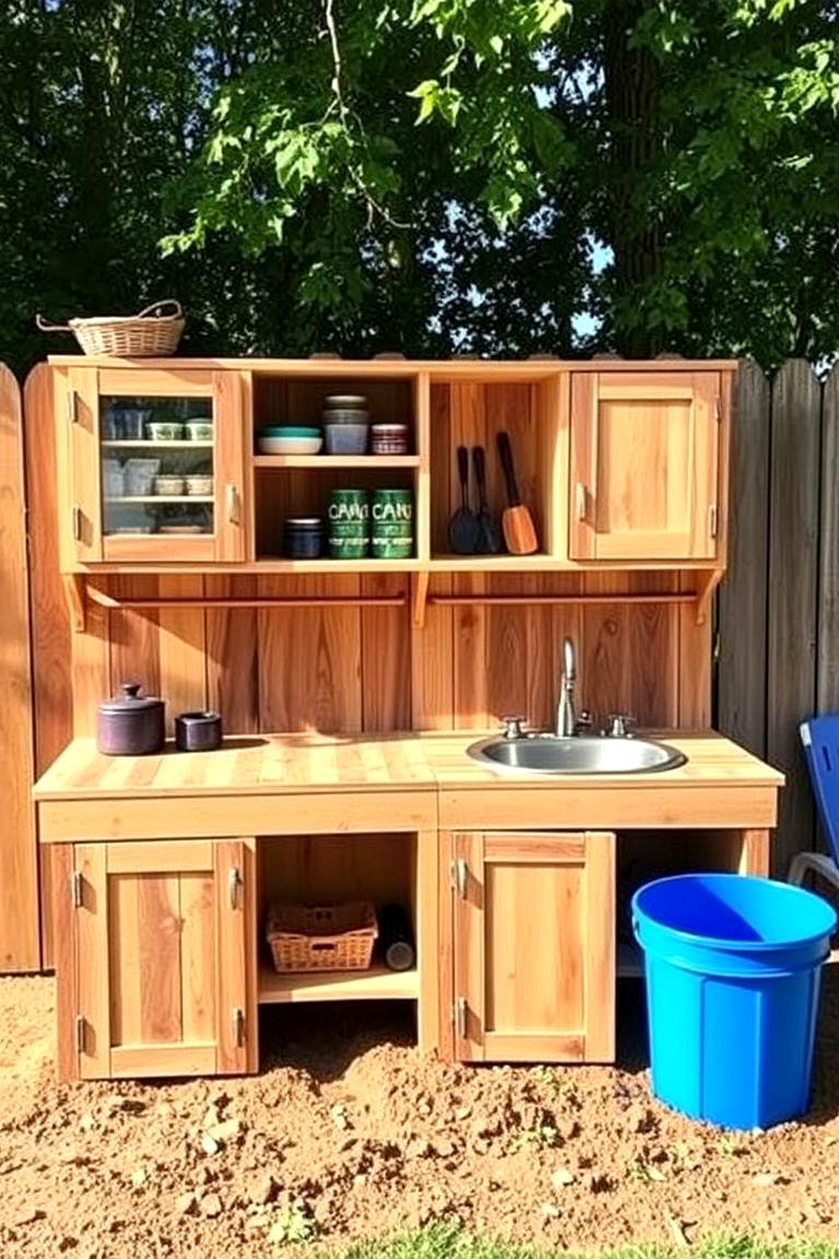 30 Mud Kitchen Ideas to Inspire Outdoor Kids' Play