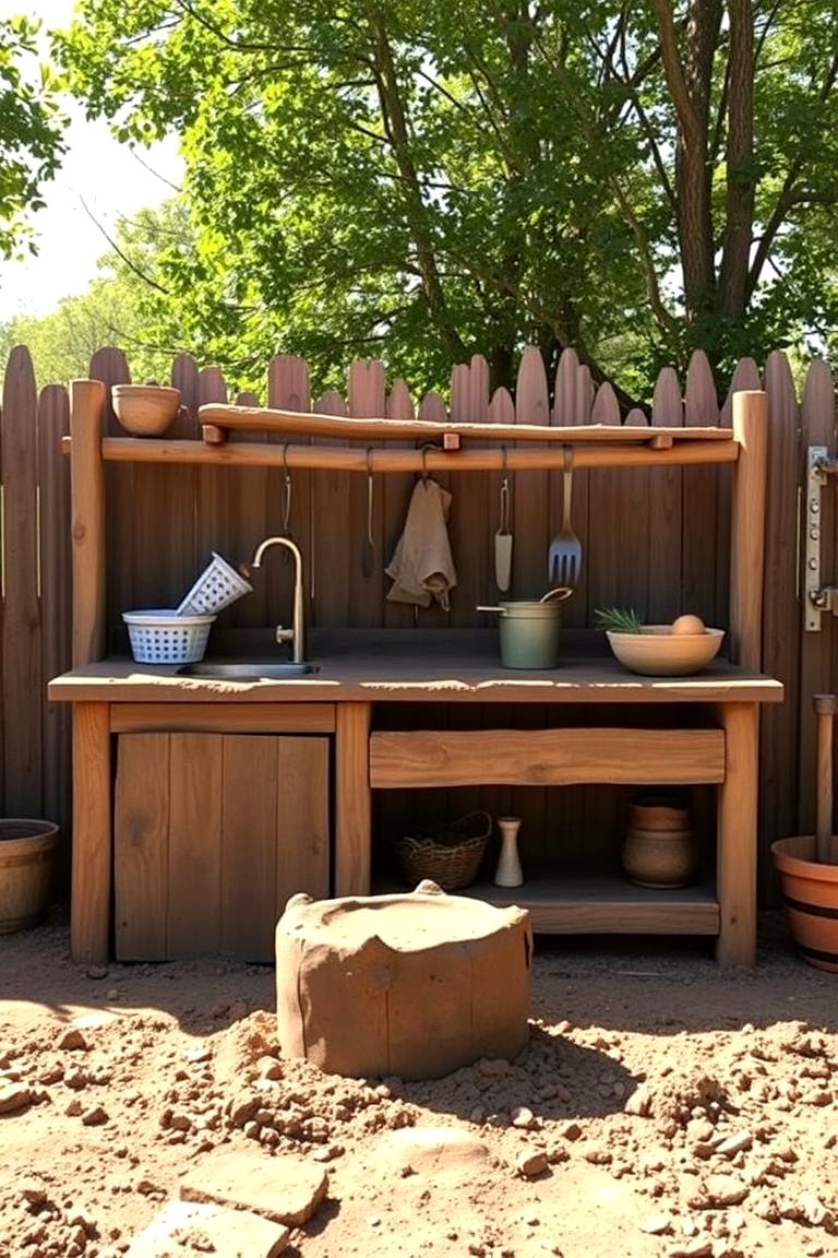 30 Mud Kitchen Ideas to Inspire Outdoor Kids' Play