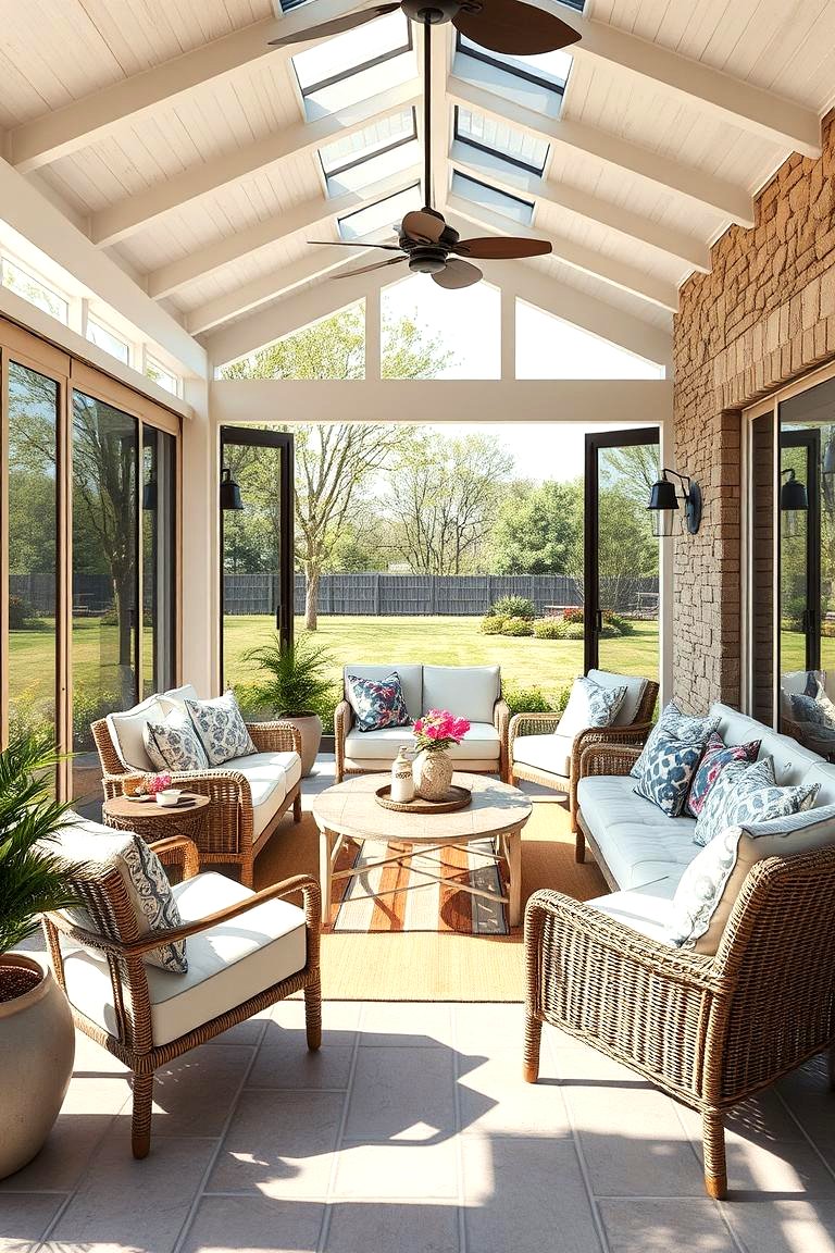 30 Farmhouse Sunroom Ideas for Cozy and Light-Filled Relaxation