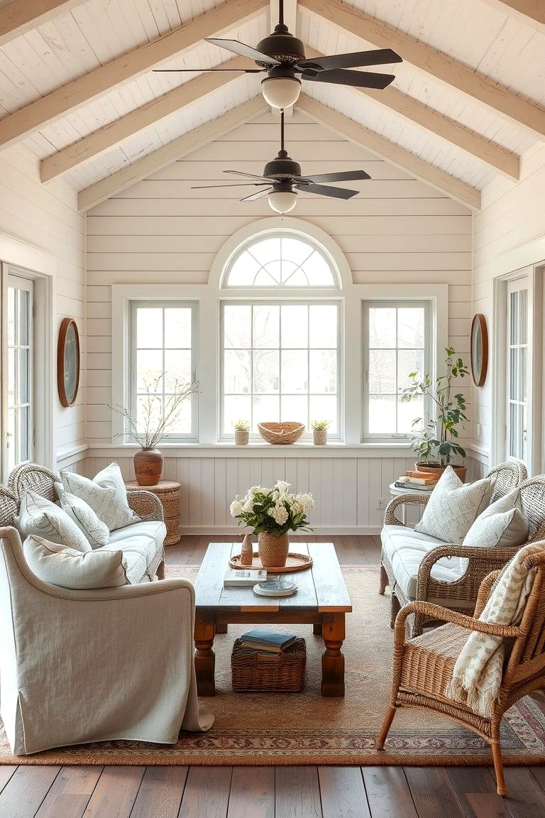 30 Farmhouse Sunroom Ideas for Cozy and Light-Filled Relaxation