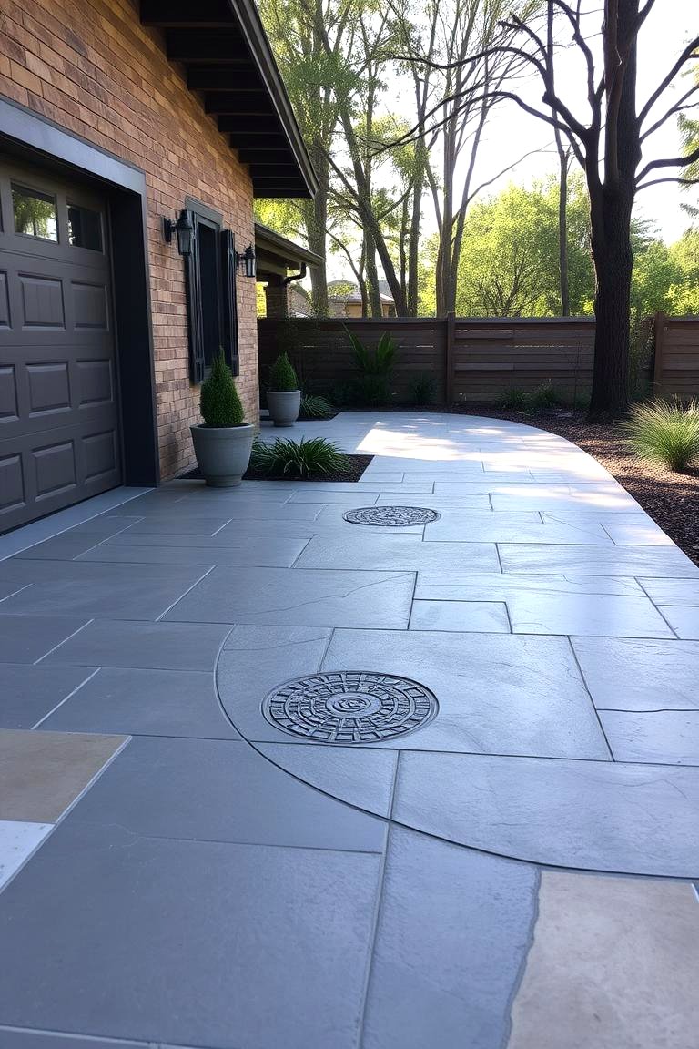 30 Durable Concrete Driveway Designs to Enhance Curb Appeal