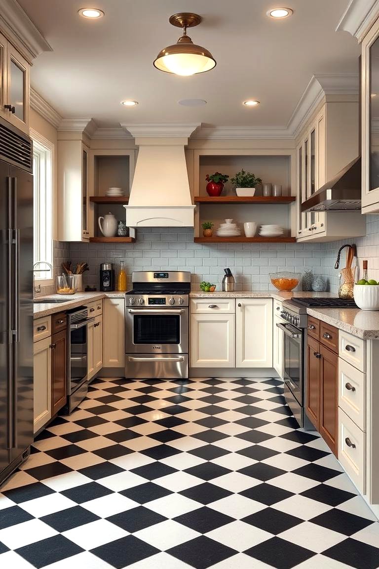 30 Kitchens with Checkered Floors: Retro-Inspired Designs