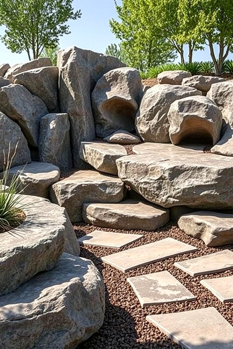 30 Natural Black River Rock Landscaping Ideas for Texture