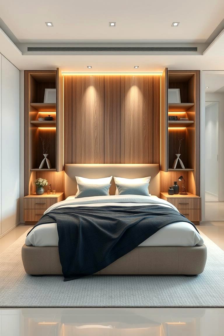 30 Space-Saving Built-In Wardrobe Ideas Around Your Bed