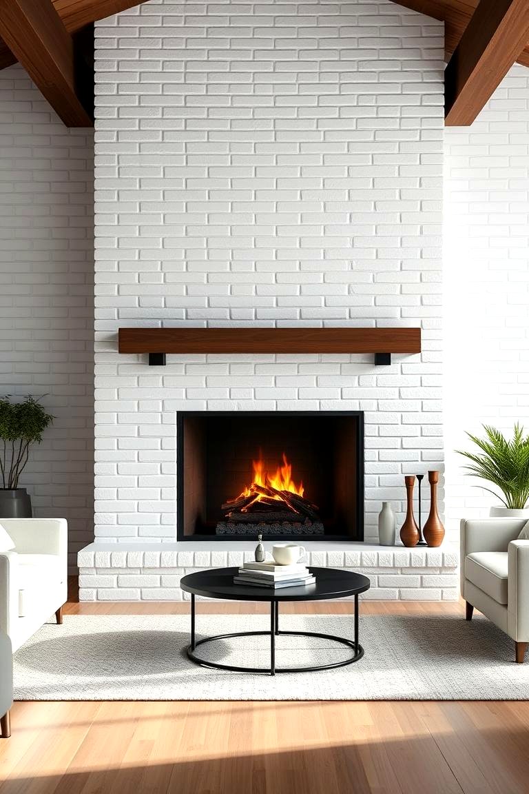 30 White Brick Fireplace Ideas for Timeless Living Rooms