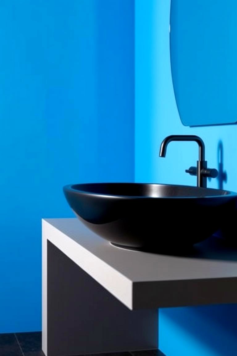 30 Striking Black and Blue Bathroom Ideas for Dramatic Flair