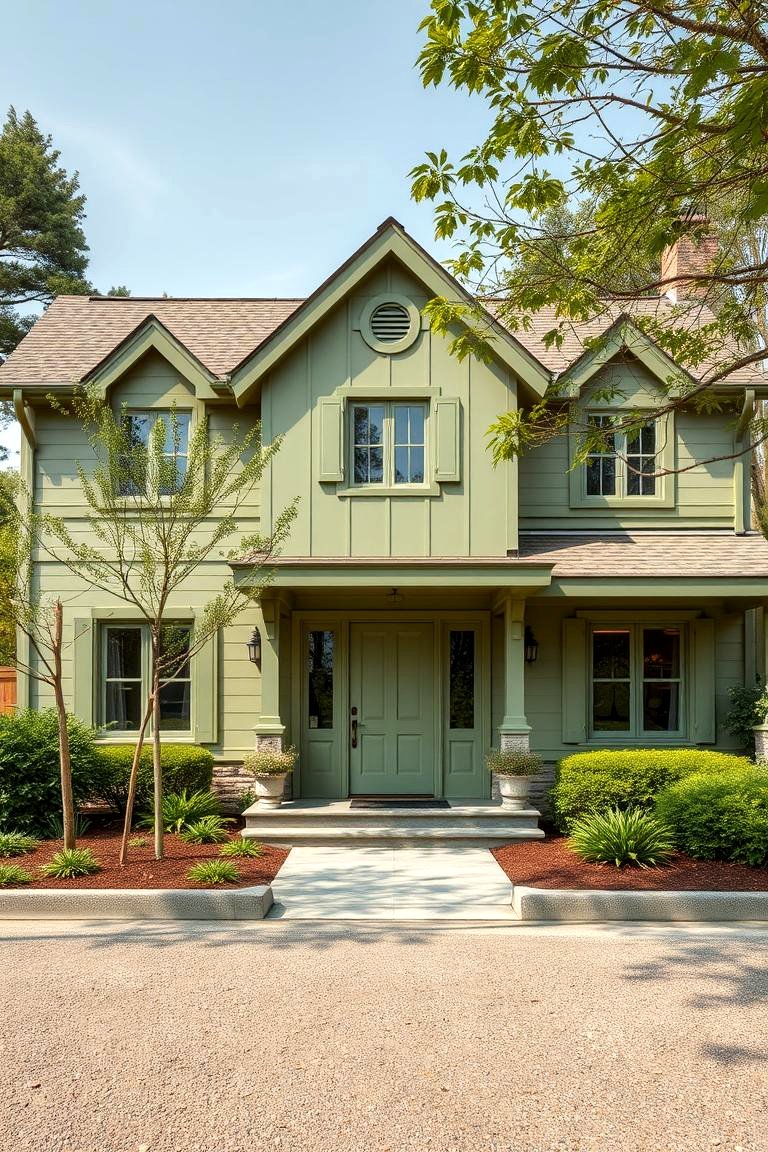 30 Green Exterior Paint Colors for Curb Appeal