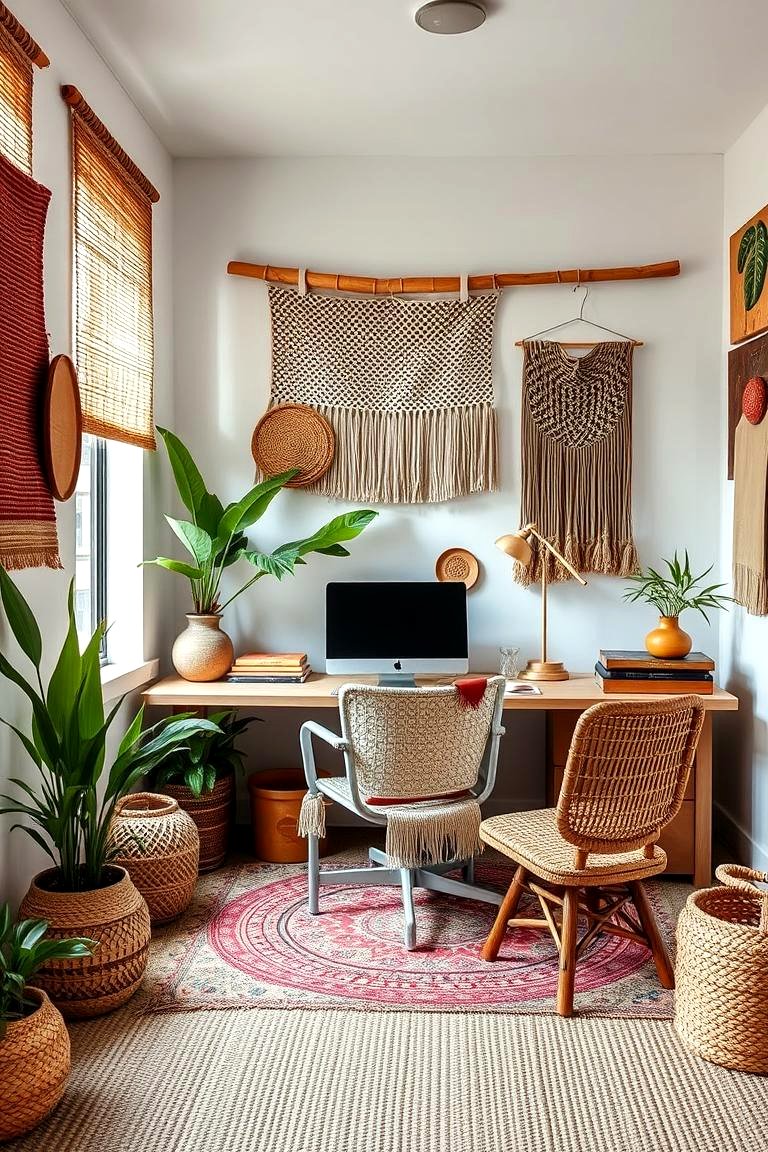 30 Bohemian Home Office Ideas for Eclectic Workspace Vibes