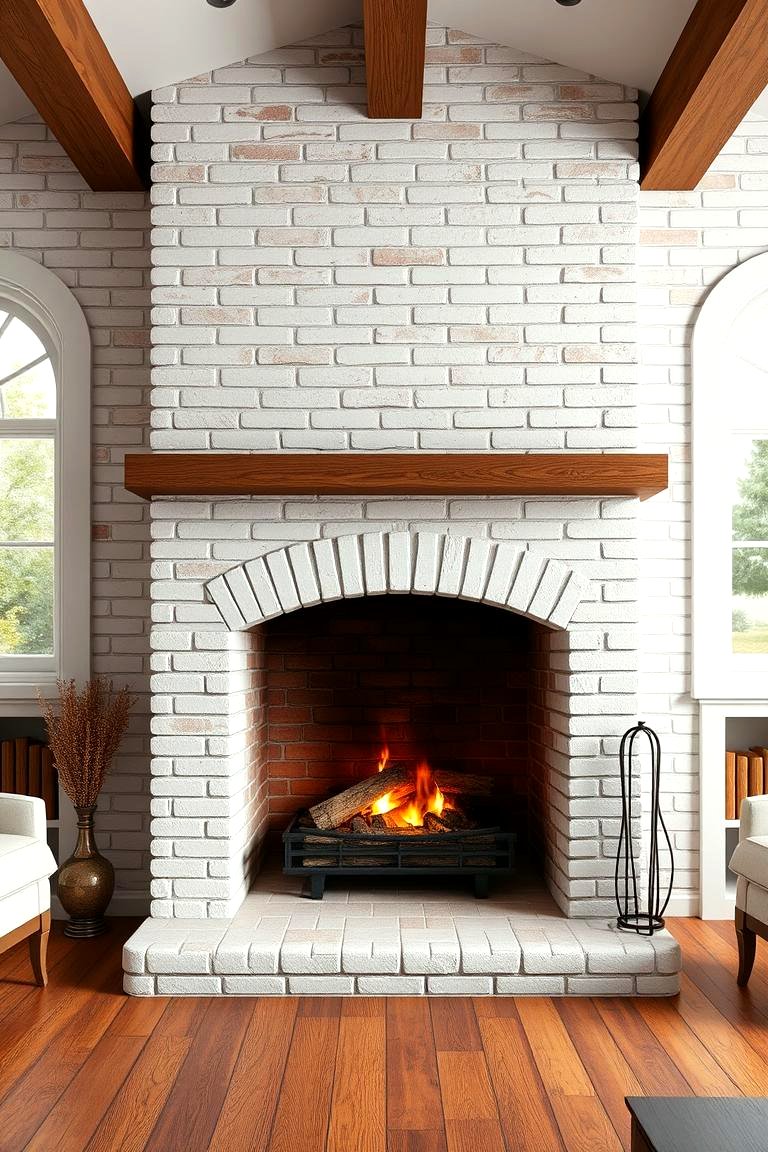 30 White Brick Fireplace Ideas for Timeless Living Rooms