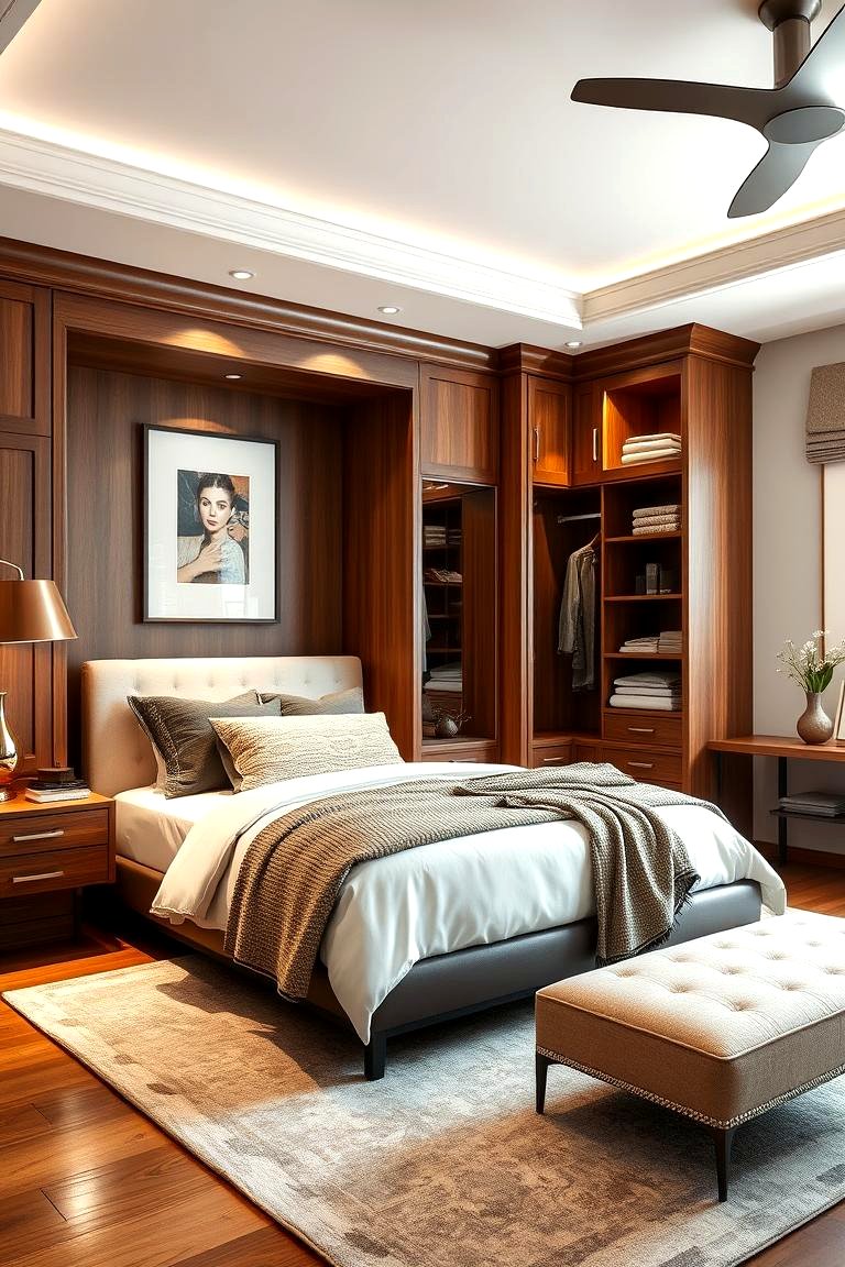 30 Space-Saving Built-In Wardrobe Ideas Around Your Bed