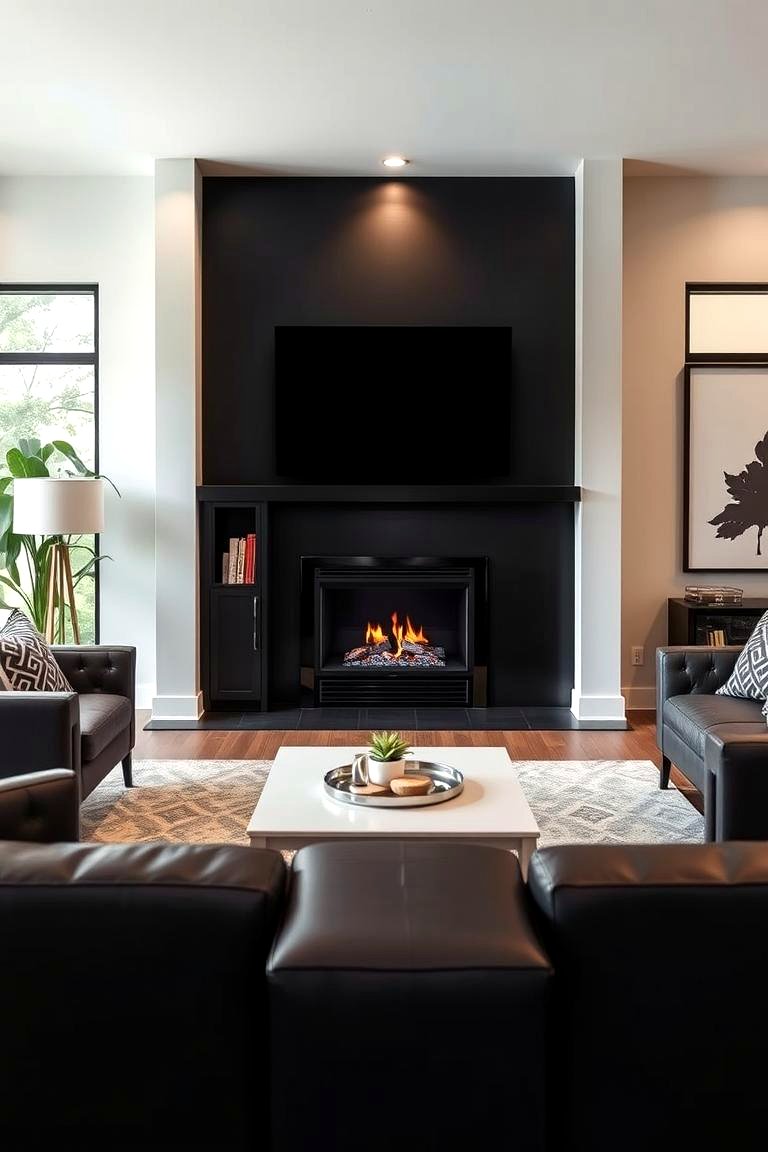 30 Bold Black Fireplace Ideas to Elevate Your Living Room
