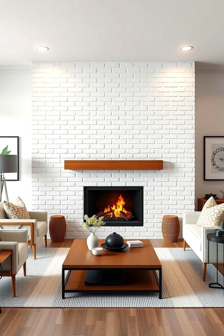 30 White Brick Fireplace Ideas for Timeless Living Rooms