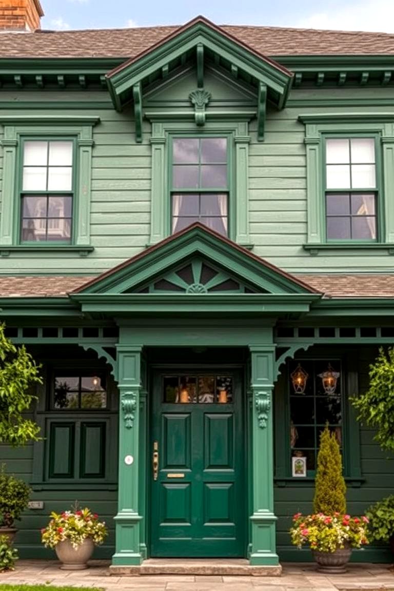 30 Green Exterior Paint Colors for Curb Appeal