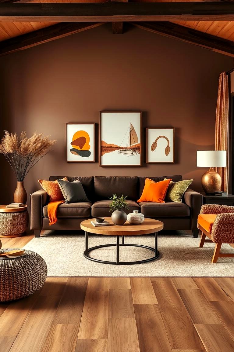 30 Warm Dark Brown Couch Styling Ideas for Cozy Living Rooms