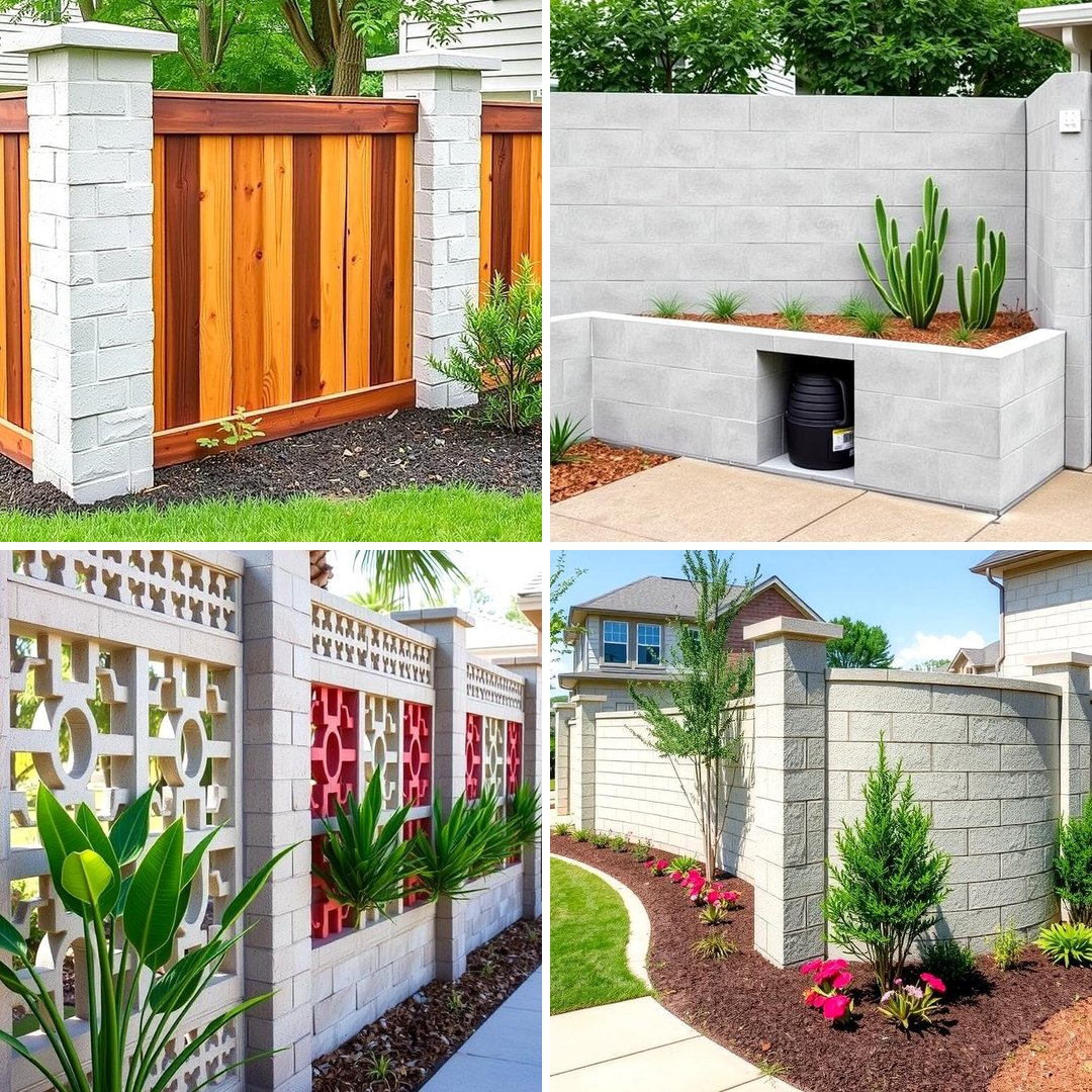 20 Concrete Block Fence Ideas for a Sturdy and Stylish Barrier