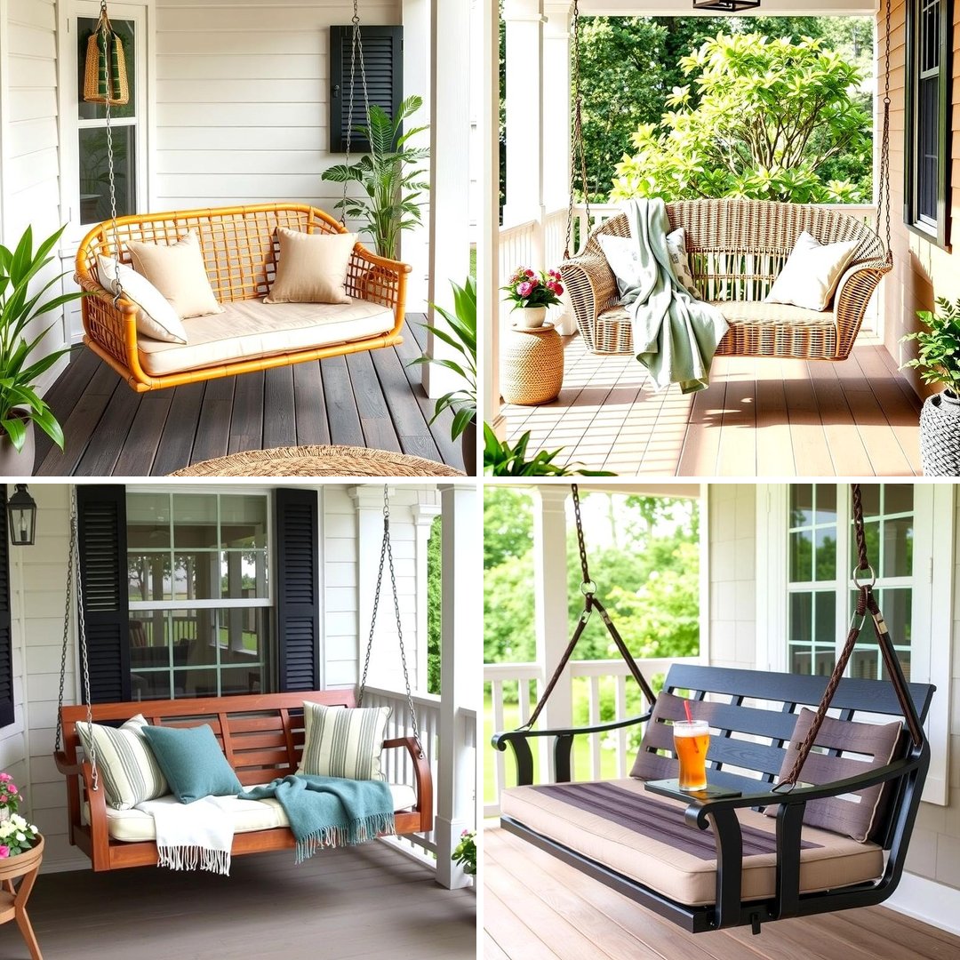 20 Front Porch Swing Ideas for a Cozy and Inviting Entrance