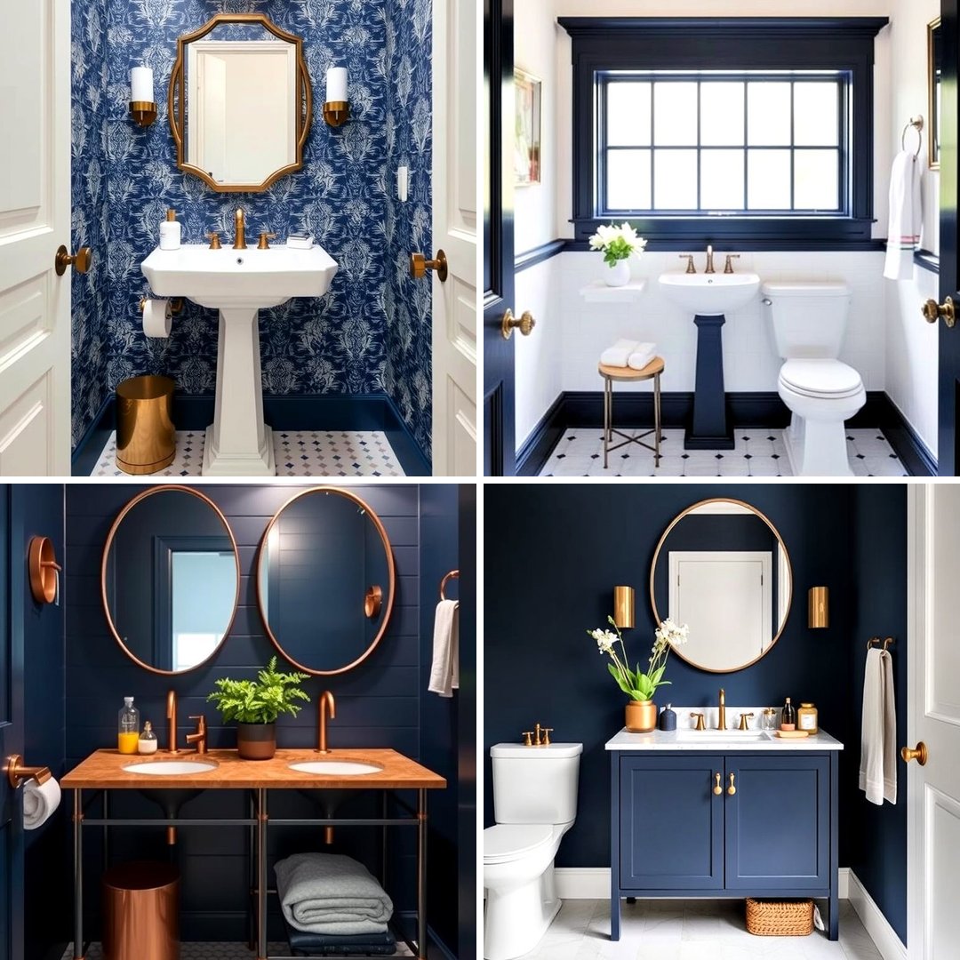 20 Navy Blue Powder Room Ideas for a Chic Look