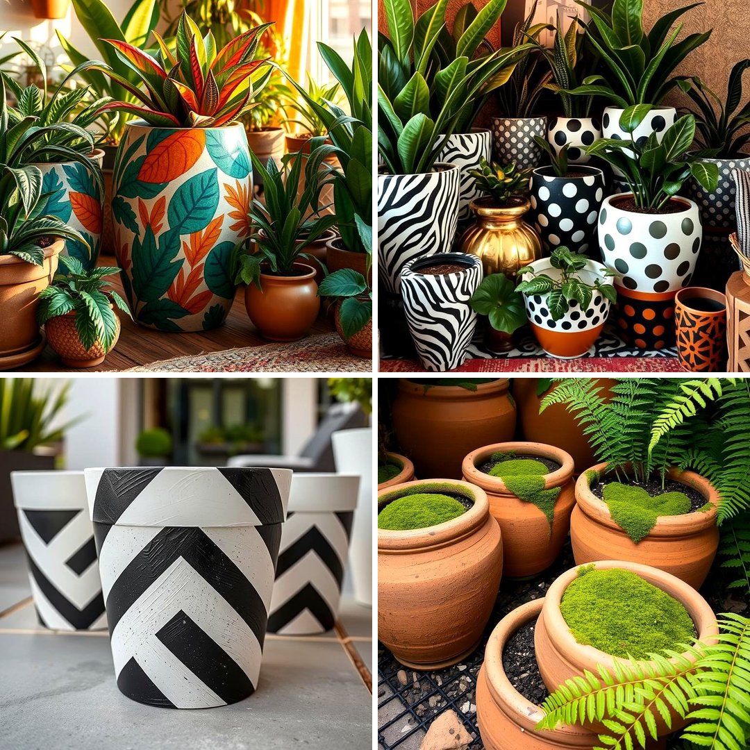 21 Painted Pot Ideas for Creative Plant Container Makeovers