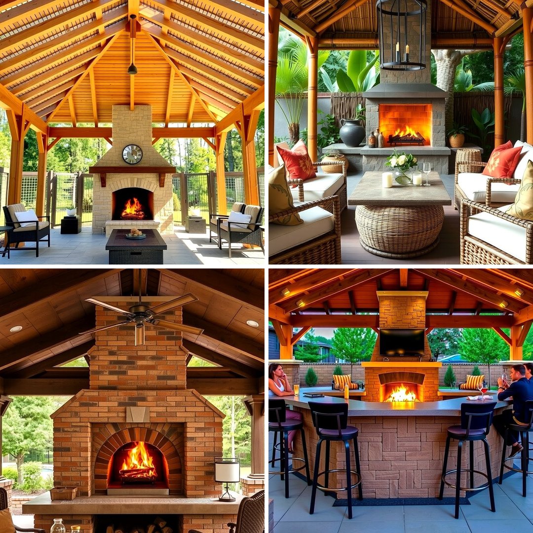 25 Backyard Pavilion With Fireplace Ideas for Cozy Nights
