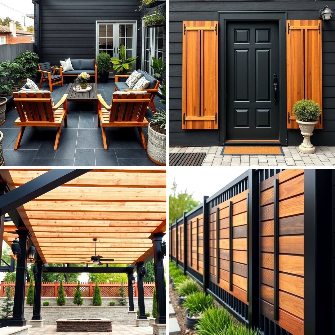 25 Black House With Wood Accents Ideas for a Bold Design